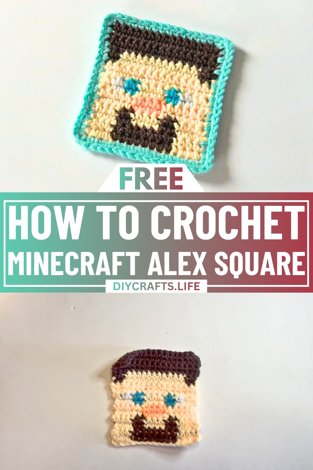Minecraft Alex Crochet Square - Design Ideas for Gamers - DIY Crafts