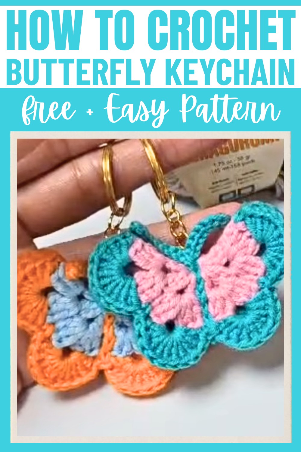 Free Crochet Butterfly Keychain Pattern As Gift Idea - DIY Crafts