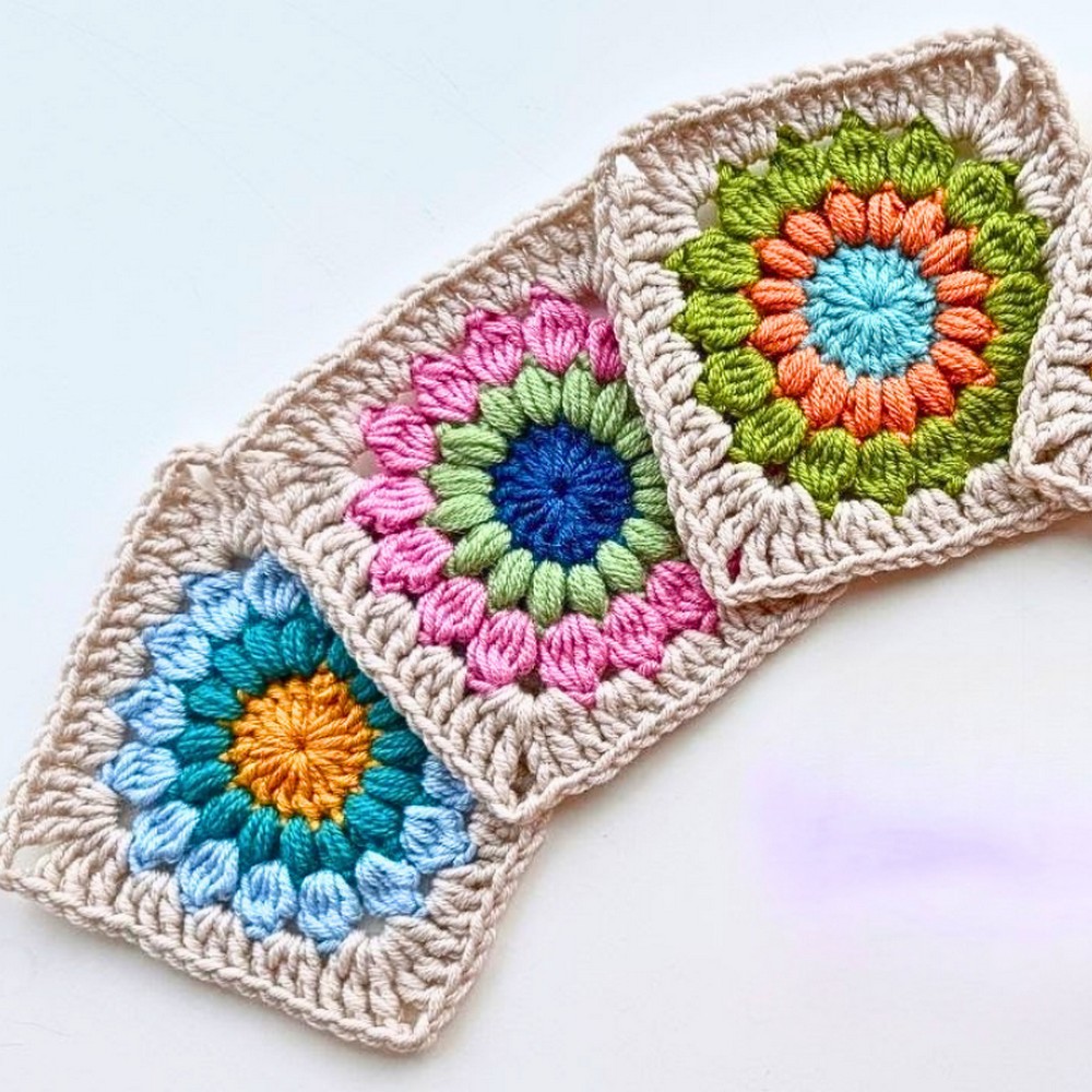 Crochet a Stunning Sunburst Granny Square With Vibrant Style - DIY Crafts