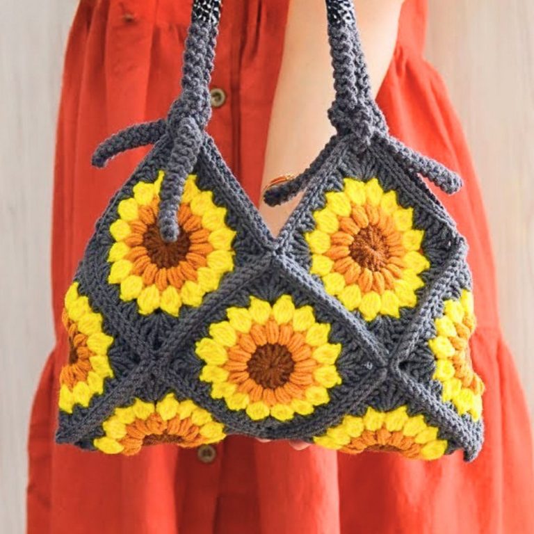Crochet Sunburst Granny Square Bag - Step-by-Step Guide - DIY Crafts