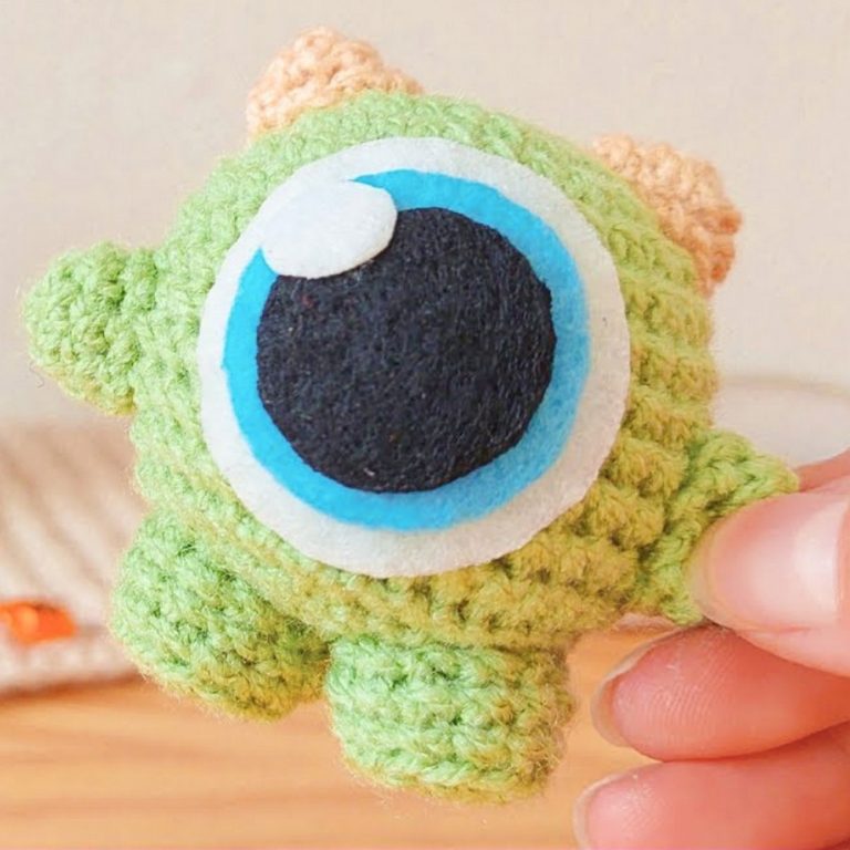 Crochet A Mini Mike Wazowski With This Simple Tutorial - DIY Crafts